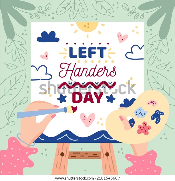 Left Handers Day Illustration Vector Graphics Stock Vector (Royalty ...