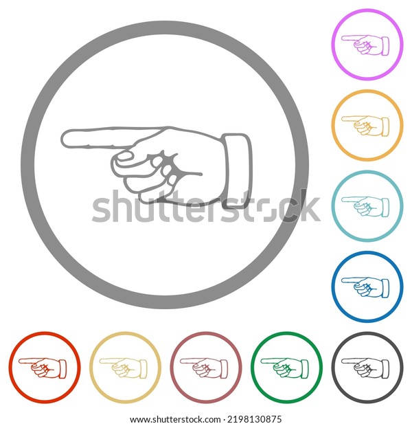Left Pointing Hand Outline Drawing Flat Stock Vector (Royalty Free ...