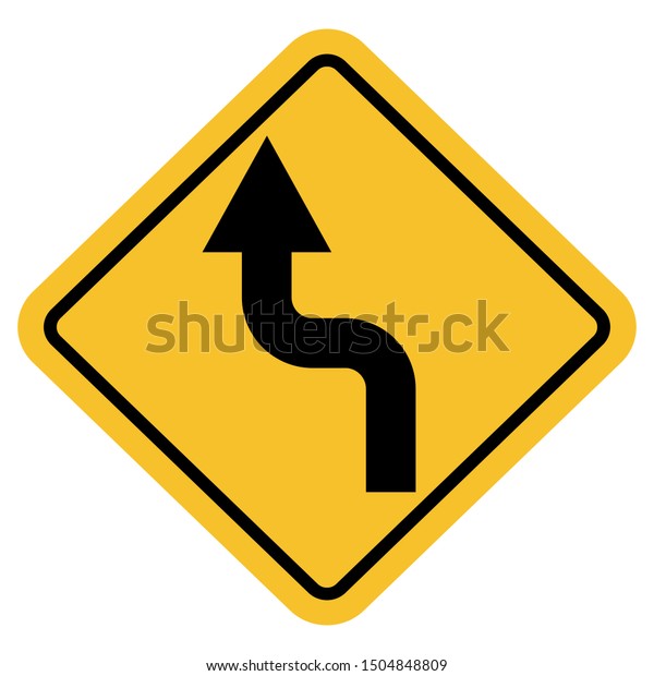 Left reverse turn traffic sign vector illustration - Label,sticker ...