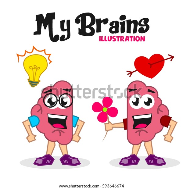 Left Right Brain Activity Brain Cartoon: vector de stock (libre de ...