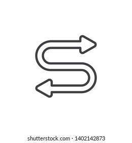 Left Right Direction Arrow Line Icon Stock Vector (Royalty Free ...