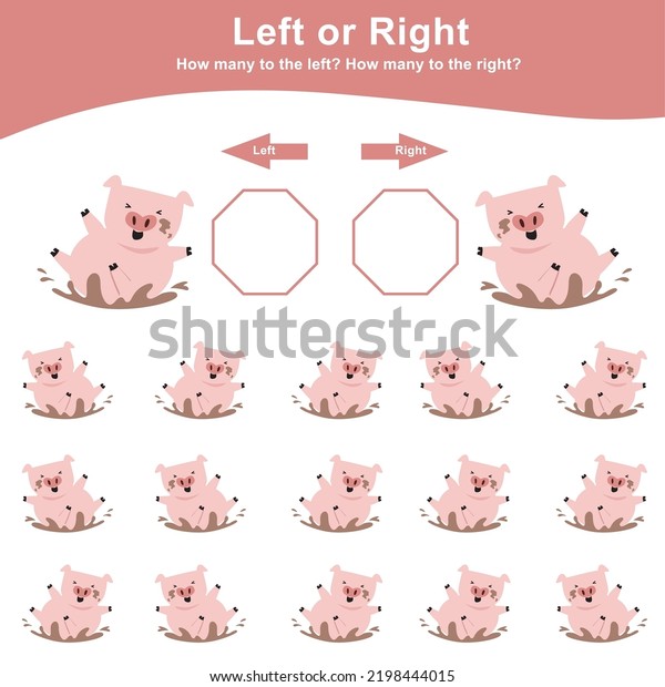 Left Right Game Preschool Children Worksheet Stock Vector (Royalty Free ...