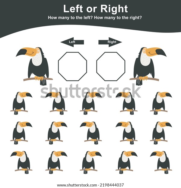 Left Right Game Preschool Children Worksheet Stock Vector (Royalty Free ...