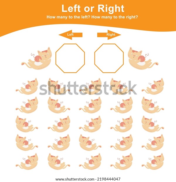 Left Right Game Preschool Children Worksheet Stock Vector (Royalty Free ...