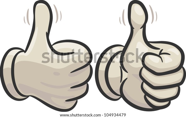 Left Right Hand Raised Thumbs Showing Stock-vektor (royaltyfri ...