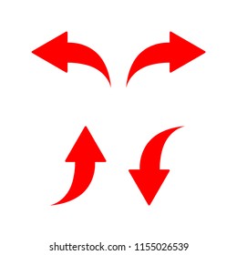 Left Right Down Arrows Vector Icon Stock Vector (Royalty Free ...