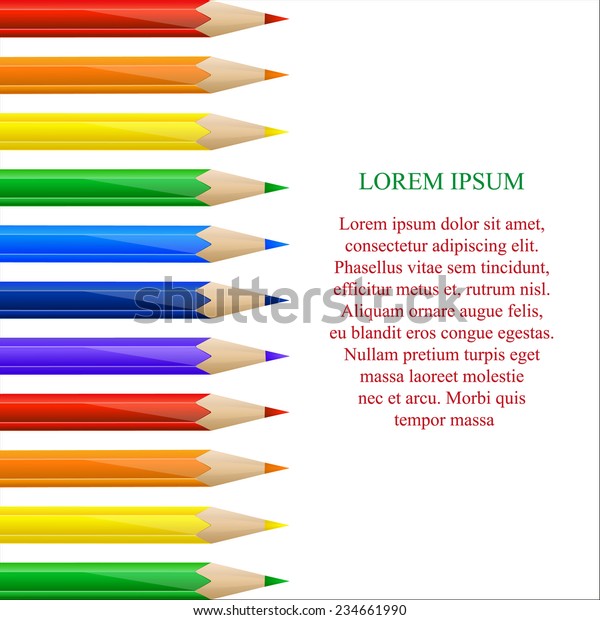 Left Side Border Made Colorful Pencils Stock Vector (Royalty Free ...