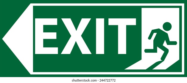 Left Side Emergency Exit Sign Vector Stock Vector (Royalty Free ...