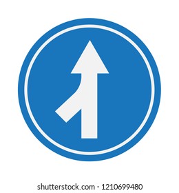 Left Side Road Diagonal Traffic Sign Stock Vector (Royalty Free) 1210699480