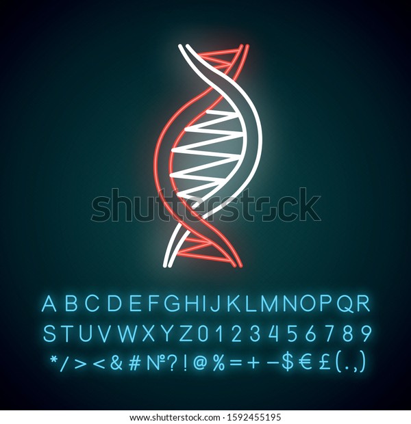 Lefthanded Dna Helix Neon Light Icon Stock Vector (Royalty Free ...