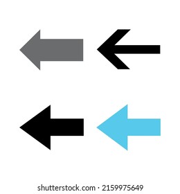 Leftwards Arrow Icon Vector Collection Isolated Stock Vector (Royalty ...