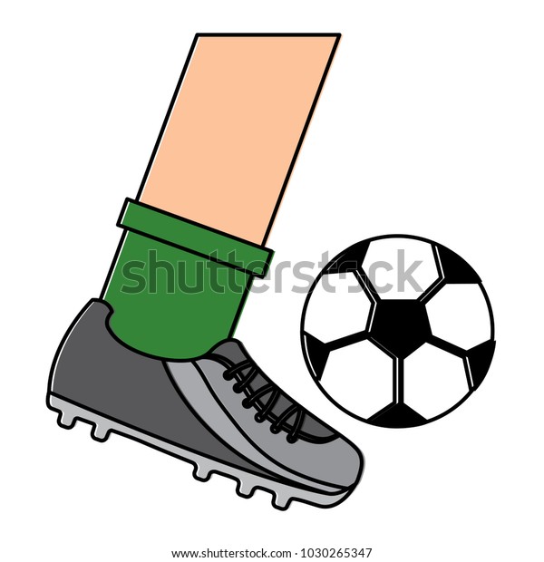 Leg Kicking Soccer Ball Stock Vector (Royalty Free) 1030265347