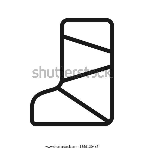 Leg Splint Icon Stroke Outline Style Stock Vector (Royalty Free ...