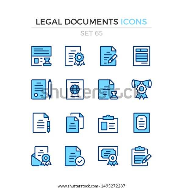 Legal Documents Icons Vector Line Icons Stock Vector (Royalty Free ...