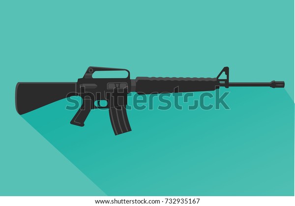 Legendary Assault Rifle Vector Illustration Flat Stock Vector (Royalty ...
