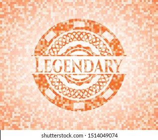 Legendary Orange Mosaic Emblem Vector Illustration Stock Vector ...