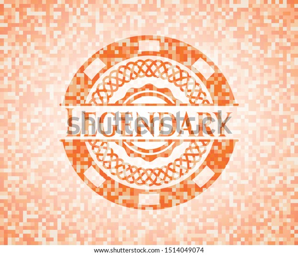Legendary Orange Mosaic Emblem Vector Illustration Stock Vector ...