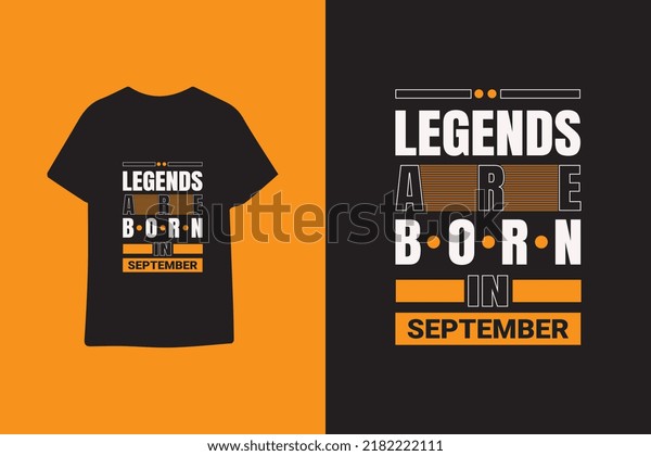 Legends Born Month Typography Graphic Quotes Stock Vector (Royalty Free ...