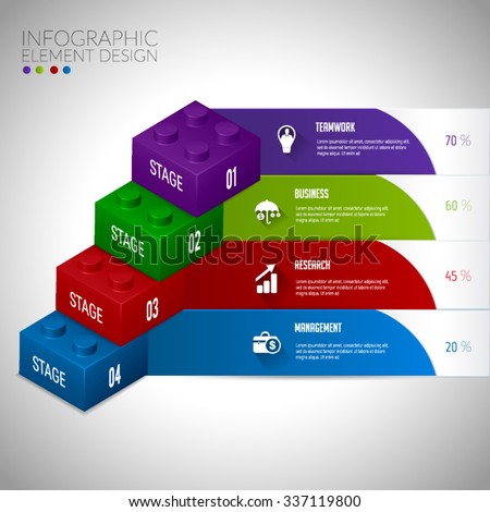 Lego Block Infographic Concept Teamwwork Stock Vector (Royalty Free ...