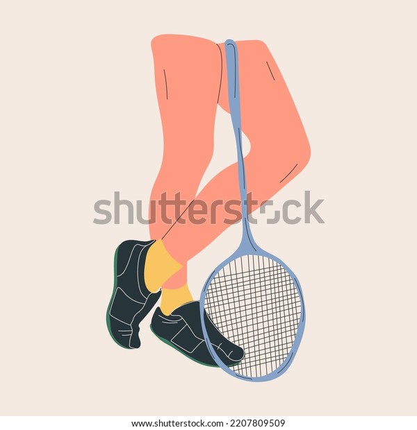 Legs Badminton Racket On White Background Stock Vector (Royalty Free ...