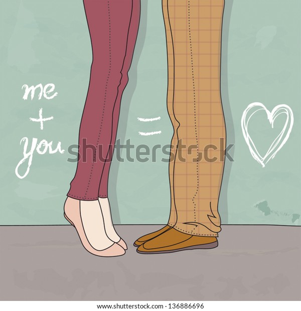 Legs of couple in love