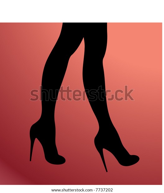 Legs Heels Silhouette Stock Vector (Royalty Free) 7737202