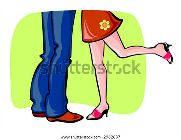 Legs Kissing Couple Stock Vector (Royalty Free) 2962837 | Shutterstock