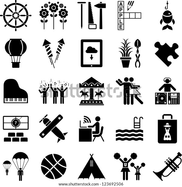 Leisure Icons Stock Vector (Royalty Free) 123692506