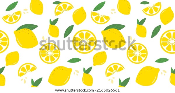 Lemon Background Colorful Summer Seamless Pattern Stock Vector (Royalty ...
