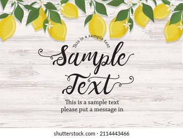 Lemon Background Frame Wood Grain Horizontal Stock Vector (Royalty Free ...