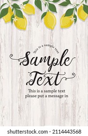 Lemon Background Frame Wood Grain Vertical Stock Vector (Royalty Free ...