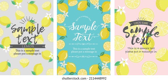 Lemon Card Design Set Vertical Stock Vector (Royalty Free) 2114448992 ...
