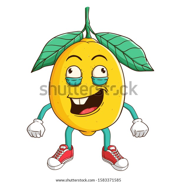 Lemon Cartoon Character Funny Stupid Crazy Stock Vector (Royalty Free ...