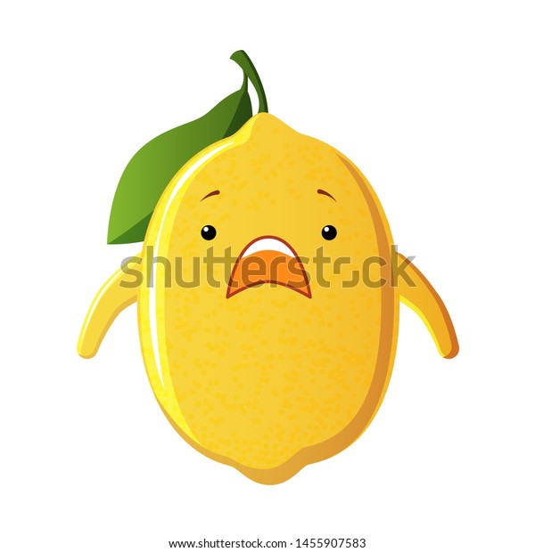 Lemon Character Shocked Lemon Cute Fruit Stock Vector (Royalty Free ...