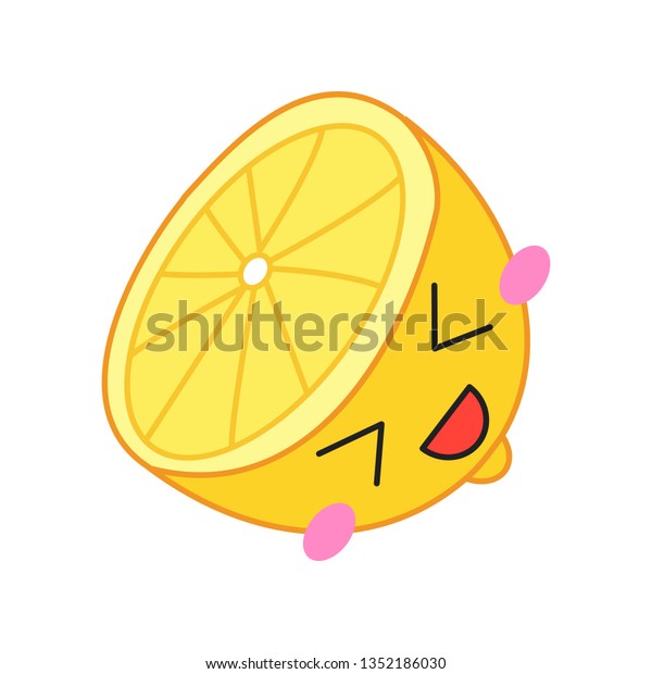 Lemon Cute Kawaii Vector Character Happy Stock Vector (Royalty Free ...
