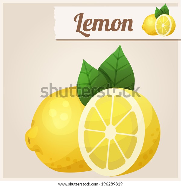 Lemon Detailed Vector Icon Series Food Stock Vector (Royalty Free ...