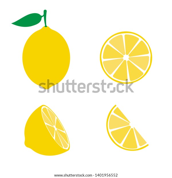 Lemon Fruit Icons Symbols Set Stock Vector (Royalty Free) 1401956552 ...