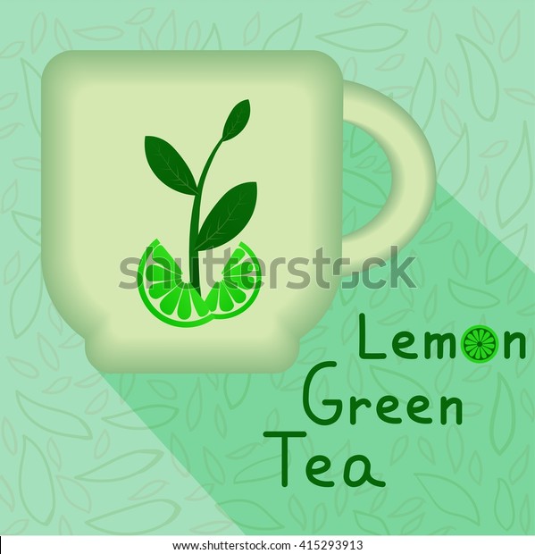 Lemon Green Tea Logo Label Stock Vector (Royalty Free) 415293913