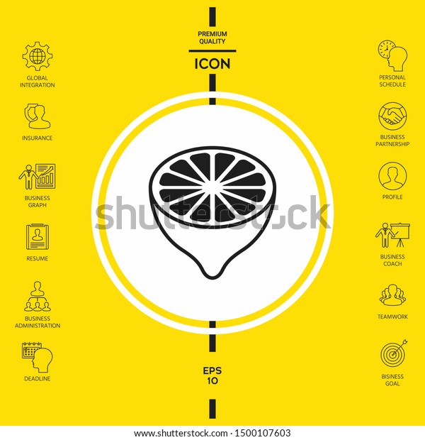 Lemon Half Fruit Crosssection Icon Stock Vector (Royalty Free ...