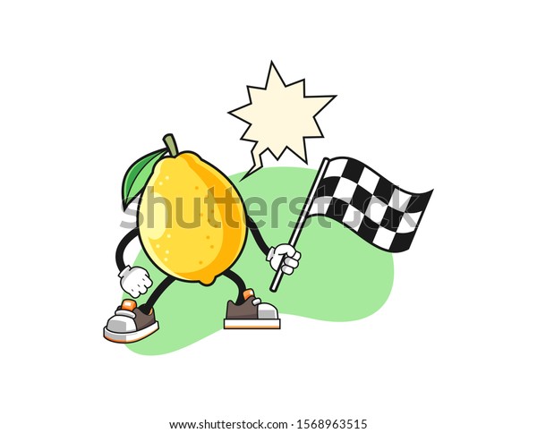 Lemon Hold Racing Flag Speech Bubble Stock Vector (Royalty Free ...