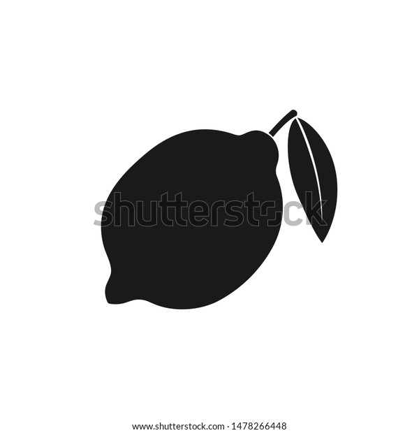 Lemon Icon Lemon Black Sign Isolated Stock Vector (Royalty Free) 1478266448