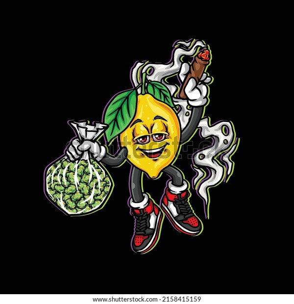 Lemon Jump Hold Weed Nug Bag Stock Vector (Royalty Free) 2158415159 ...