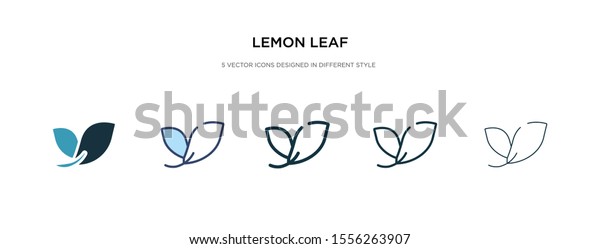 Lemon Leaf Icon Different Style Vector Stock Vector (Royalty Free ...