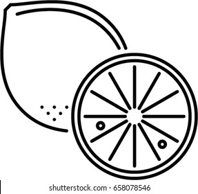 Lemon Outline Icon Stock Vector (Royalty Free) 658078546