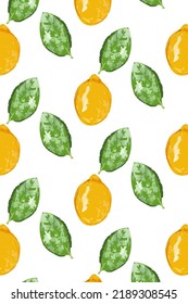 Lemon Pattern Green Leaves Watercolor Vector Stock Vector (Royalty Free ...