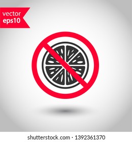 Lemon Prohibited Vector Icon No Citrus Stock Vector (Royalty Free ...