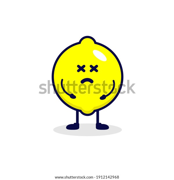 Lemon Sad Cute Character Illustration Stock Vector (Royalty Free ...