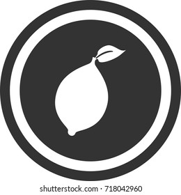 Lemon Sign Dark Round Icon Stock Vector (Royalty Free) 718042960 ...