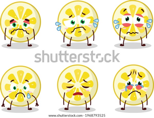 Lemon Slice Cartoon Character Sad Expression Stock Vector (Royalty Free ...