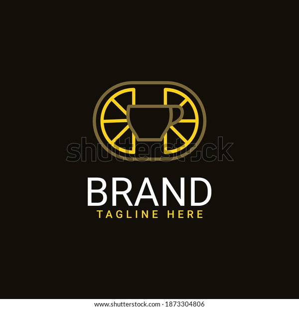 Lemon Tea Logo Design Line Art Stock Vector (Royalty Free) 1873304806 ...
